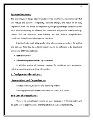 Documentation e-voting Software Engineering | PDF