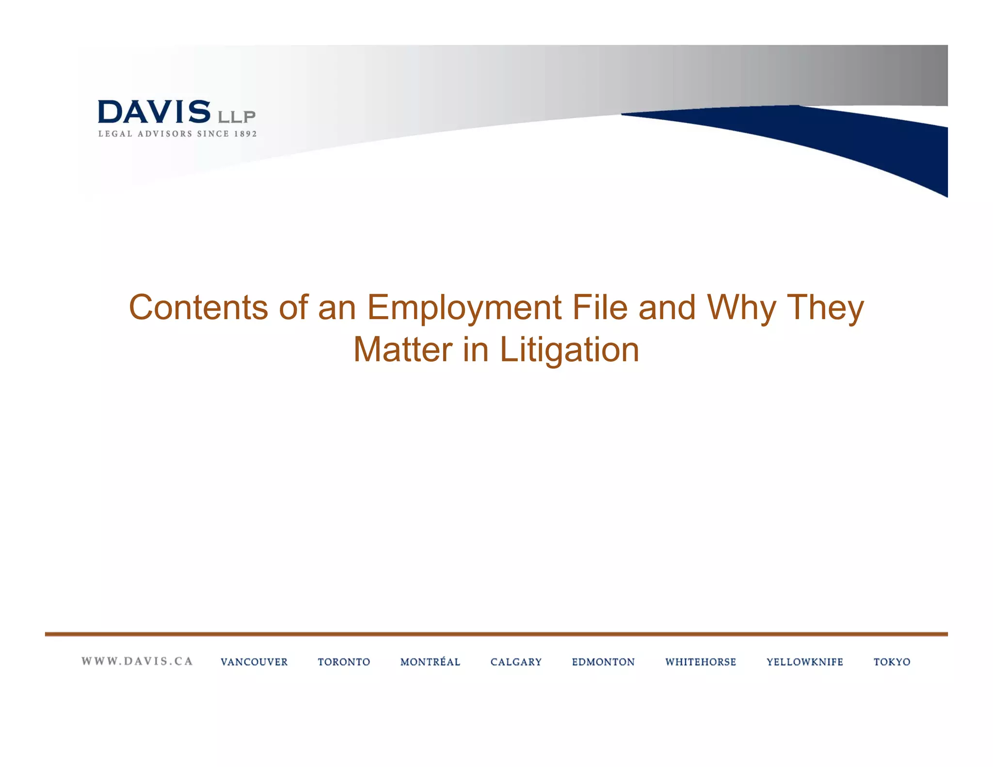 The Importance of Documentation in an Employment Relationship | PPT