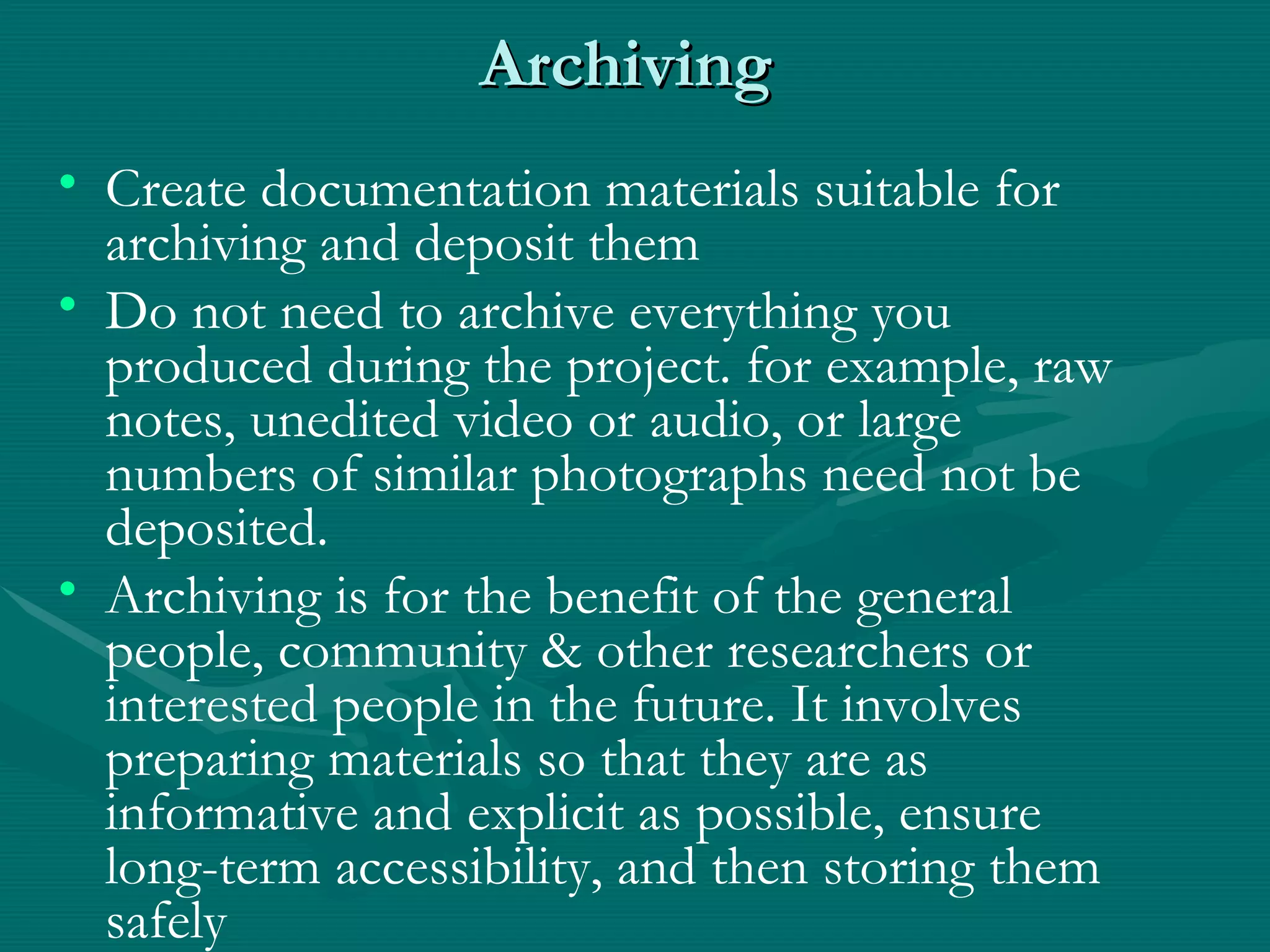 What is documentation and its techniques | PPT