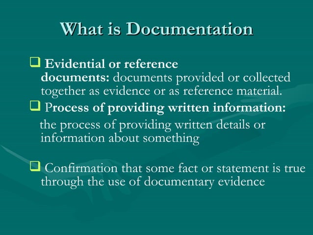 What is documentation and its techniques | PPT