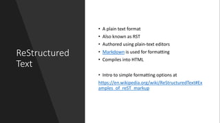 Documentation with Sphinx | PPT