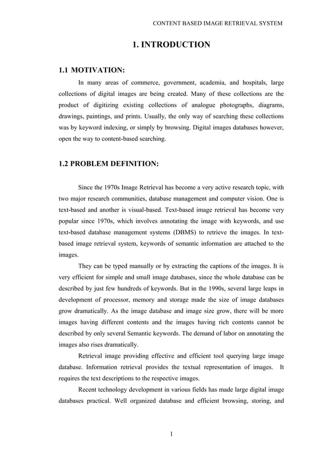 CONTENT BASED IMAGE RETRIEVAL SYSTEM | PDF