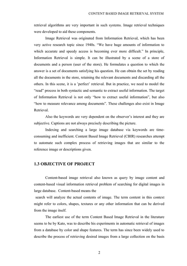 CONTENT BASED IMAGE RETRIEVAL SYSTEM | PDF