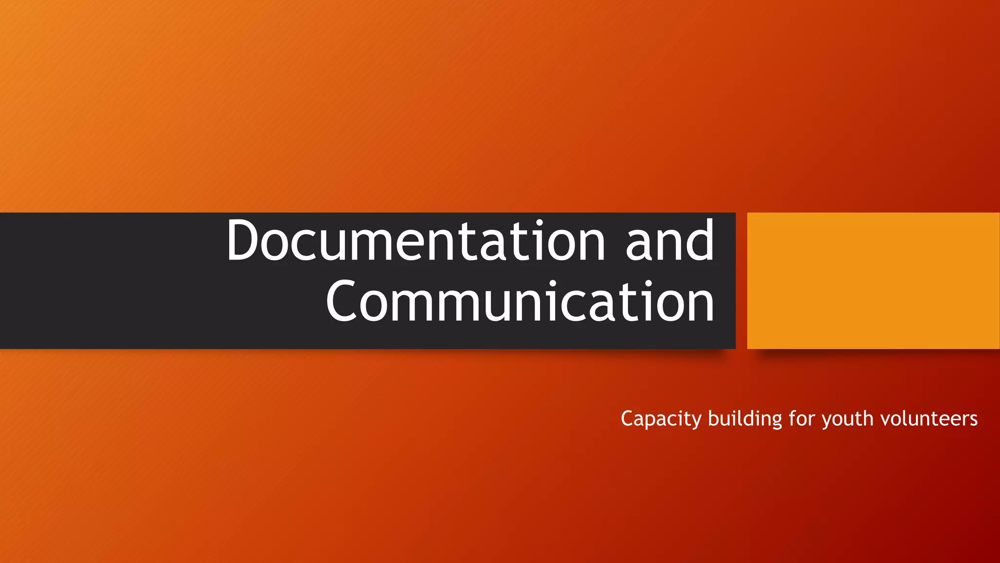 Documentation and communication | PPTX