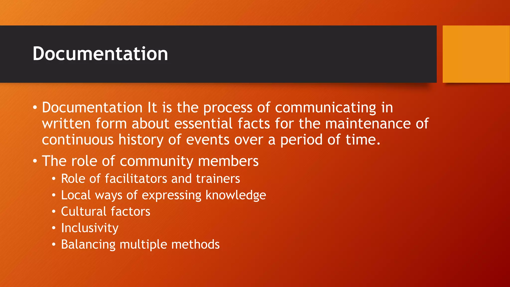 Documentation and communication | PPTX