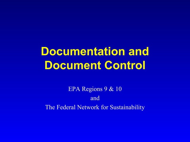 Documentation and document control | PPT