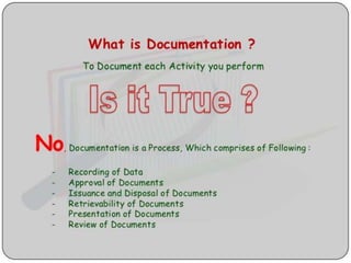 Documentation and maintenance of records ppt by zuhaib | PPT
