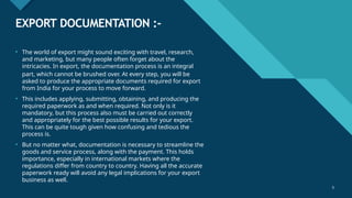 Documentation and Process for International Trade | PPTX