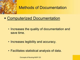 documentation and reporting in Nursing and other students | PPT