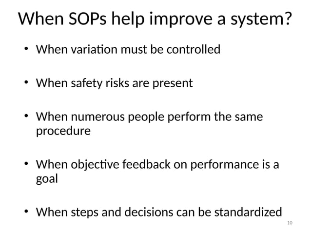 Documentation and SOP requirements. How to format a SOP. Importance of ...
