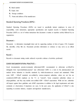 Documentation assignment | DOCX