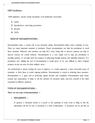Documentation assignment | DOCX