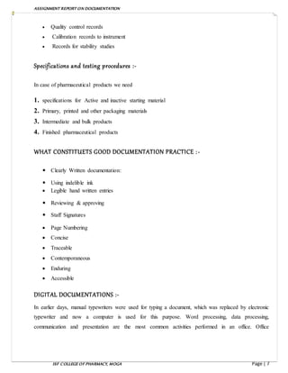 Documentation assignment | DOCX