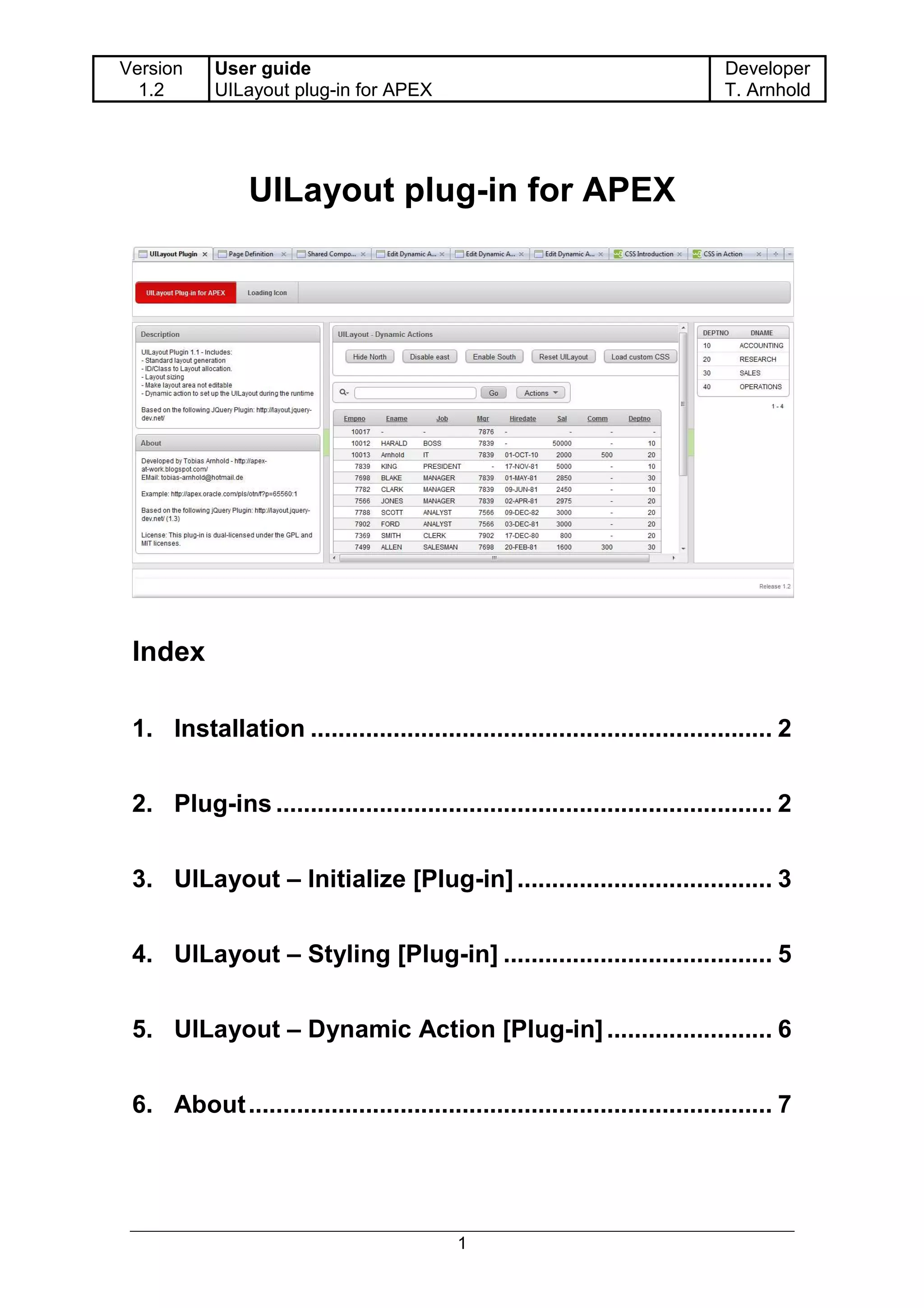 UILayout plug-in for APEX | PDF UILayout plug-in for APEX | PDF