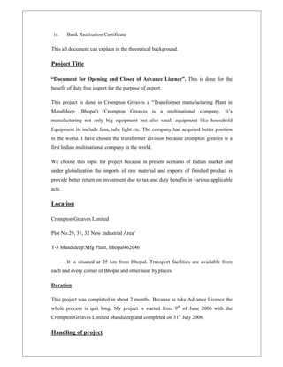 Documentation for opening and closing advance licences | PDF