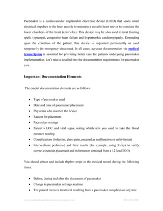 Documentation for Pacemaker Care | PDF