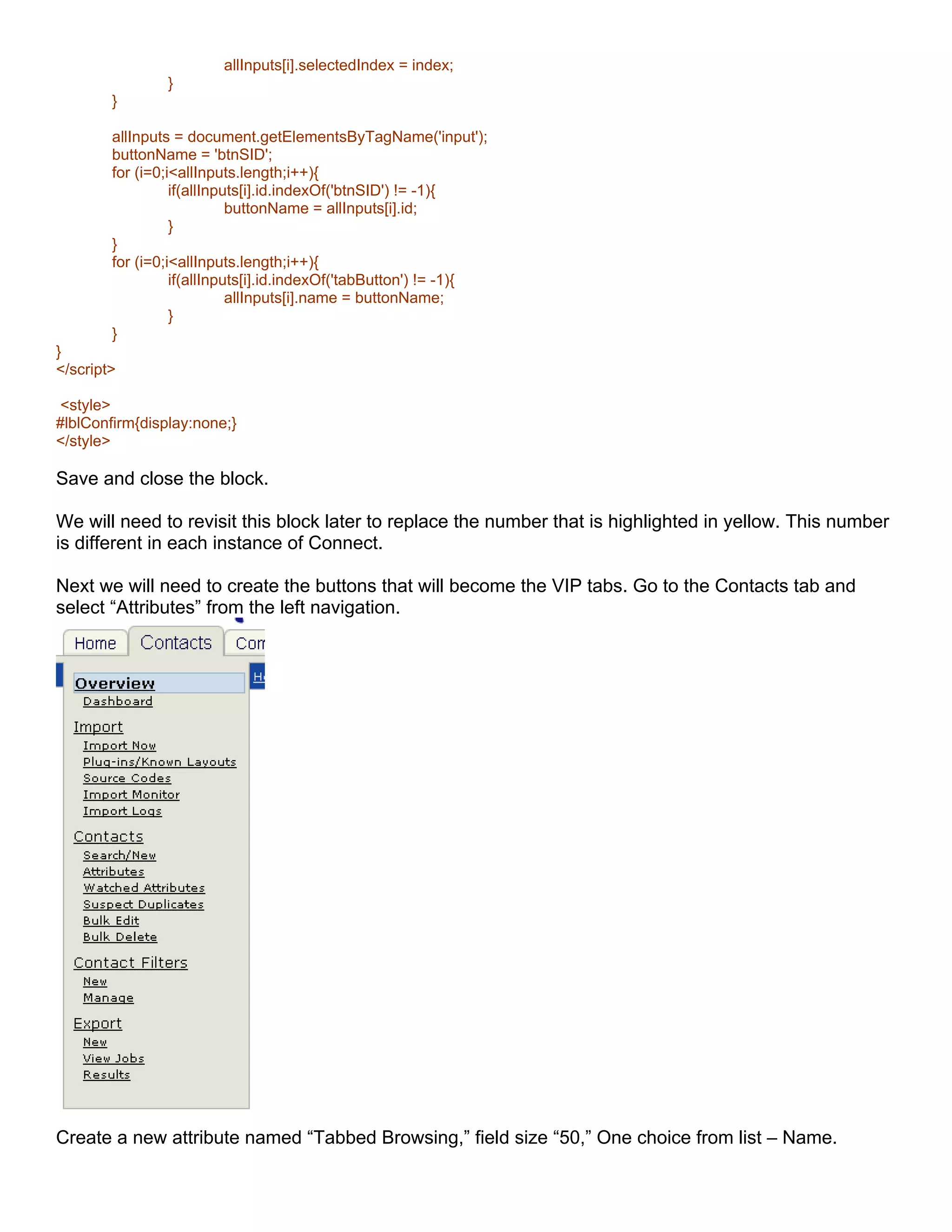 Documentation For Tab Setup | PDF | Web Design and HTML | Internet