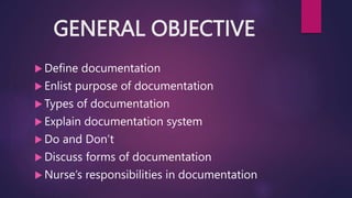 DOCUMENTATION IN NURSING HOSPITAL AL ZAHRA BANGI | PPT