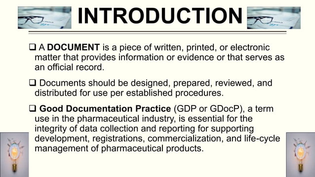 Documentation in Pharmaceutical Industry Part I | PPTX | Pharmaceutical ...