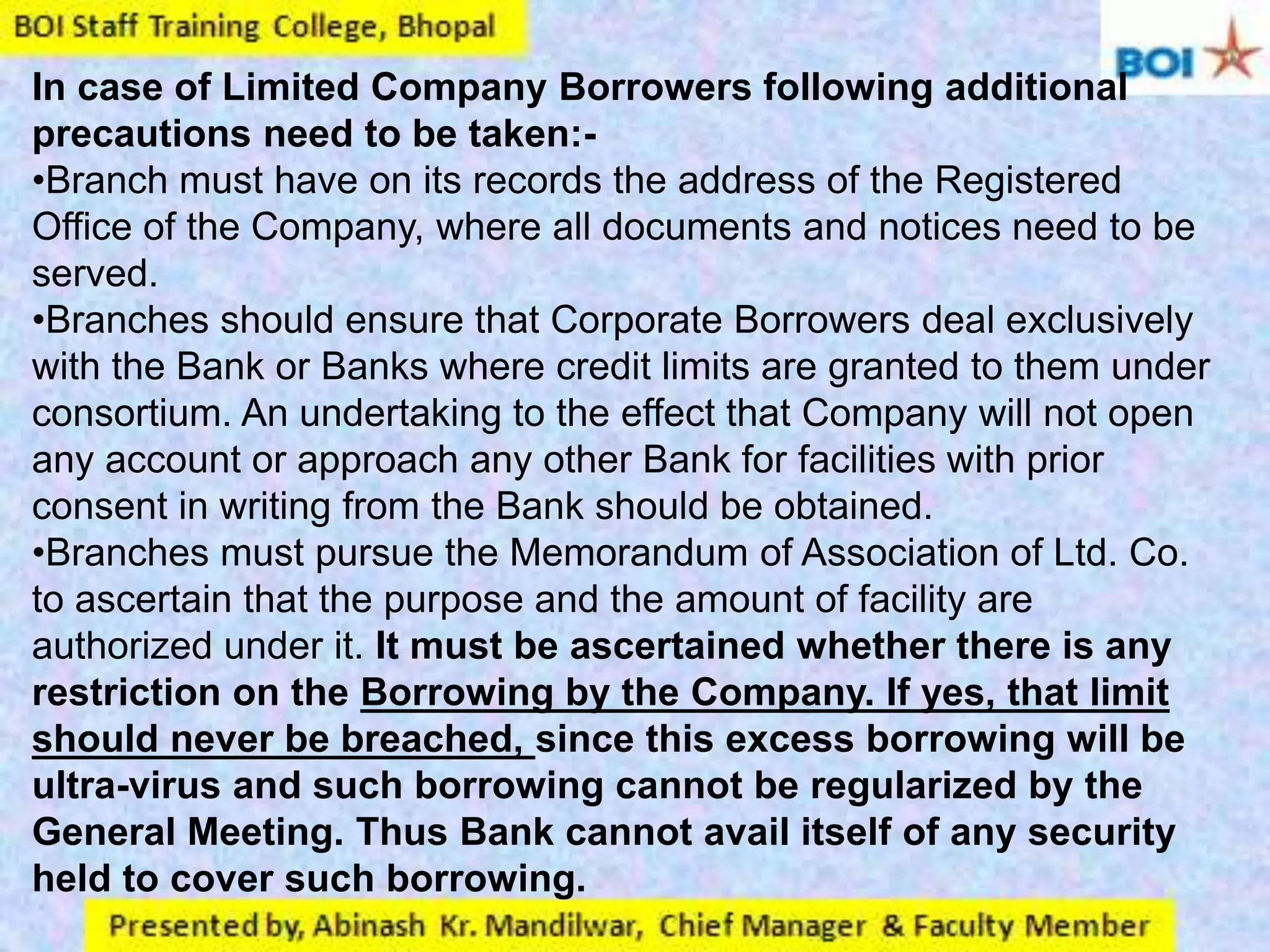 Documentation & legal aspects in Bank | PPTX