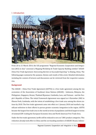 Input and Materials: Mapping Workshop & Trade Capacity Building: ASEAN ...