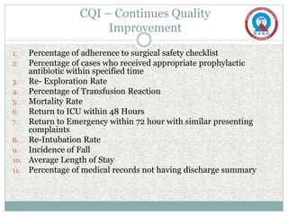 Documentation needed by treating consultant & doctor as per standards ...