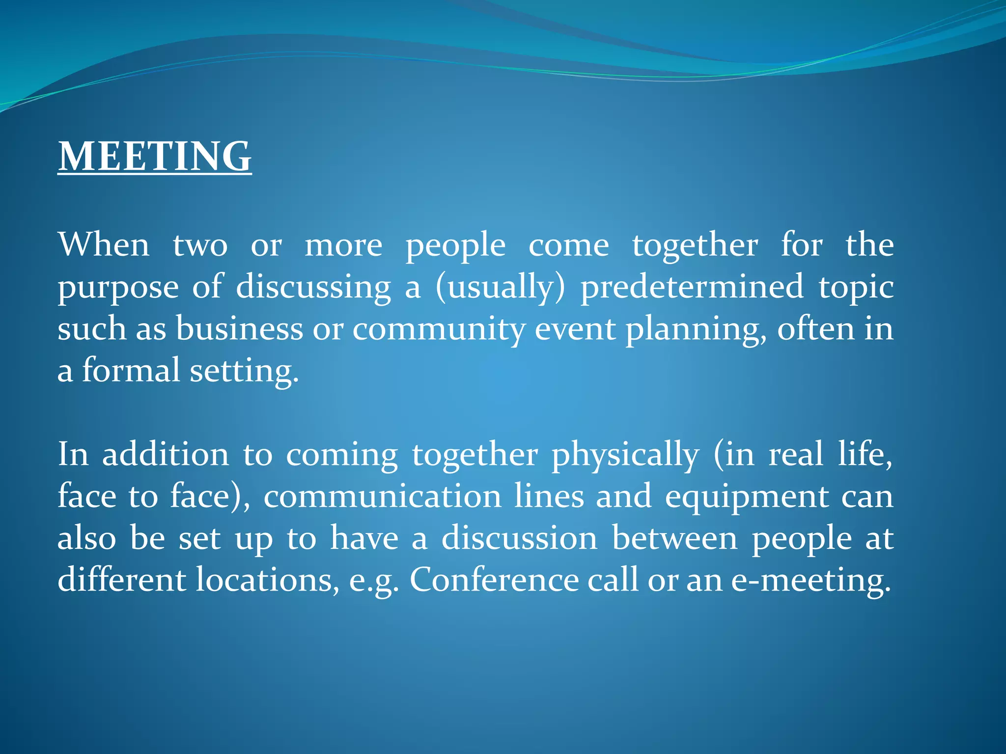 Documentation of meeting notice, agenda, resolution, minutes | PPTX