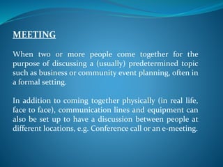 Documentation of meeting notice, agenda, resolution, minutes | PPTX