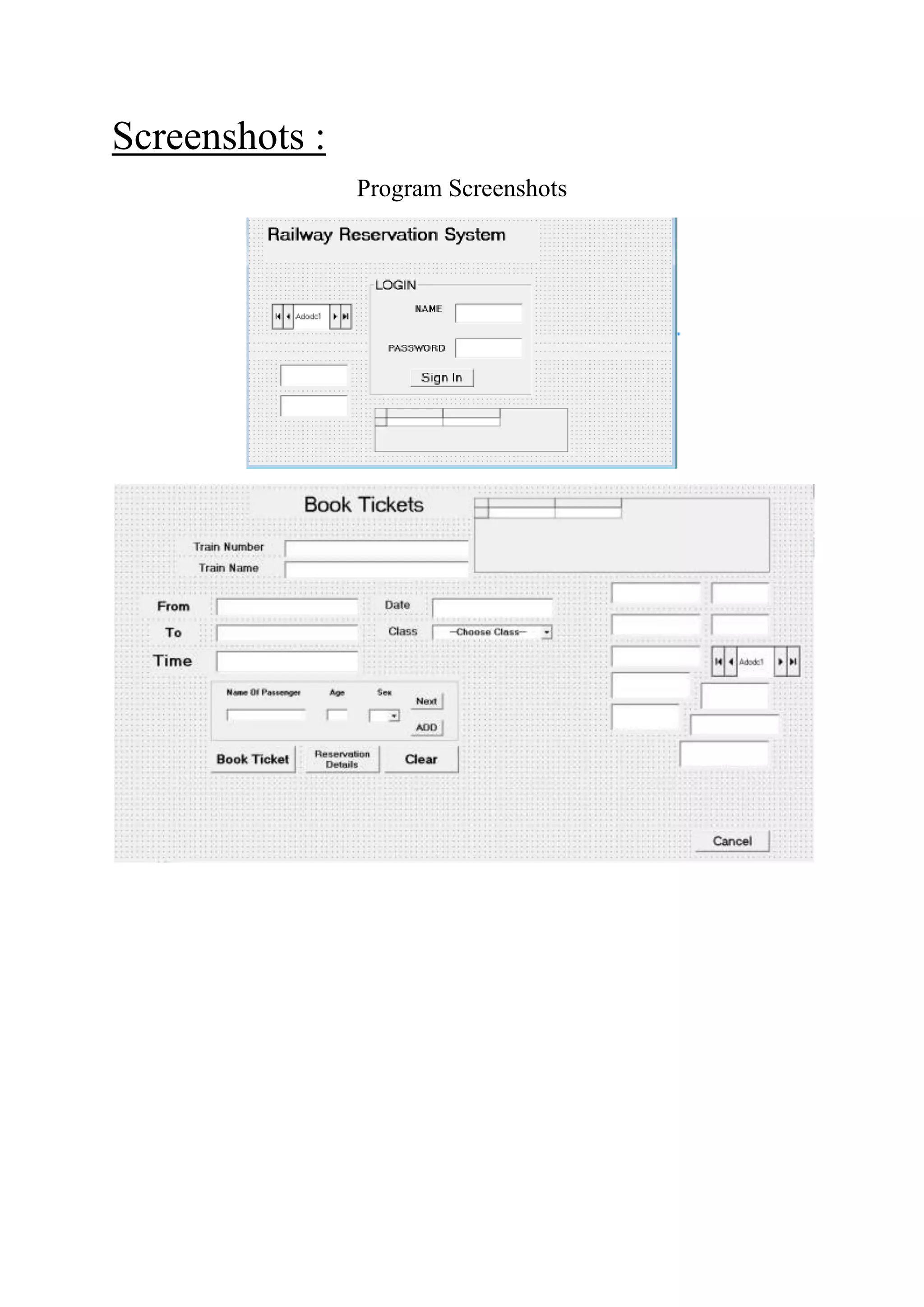 Documentation of railway reservation system | DOCX