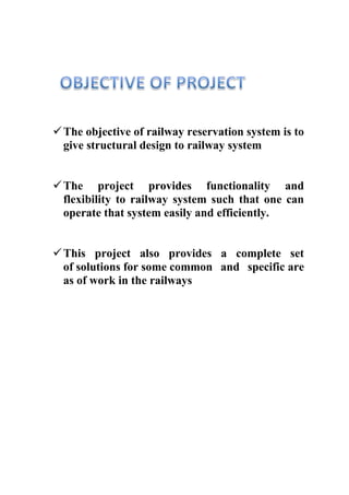 Documentation of railway reservation system | DOCX