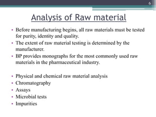 Documentation of raw material analysis for croscarmellose sodium | PPTX