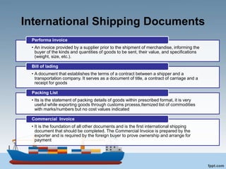 Documentation process in international Trade & Transportation | PPTX