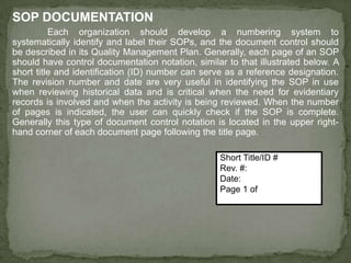 Documentation relating to product development,sop's,cleaning methods ...