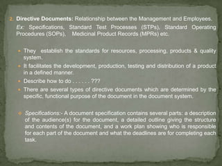 Documentation relating to product development,sop's,cleaning methods ...