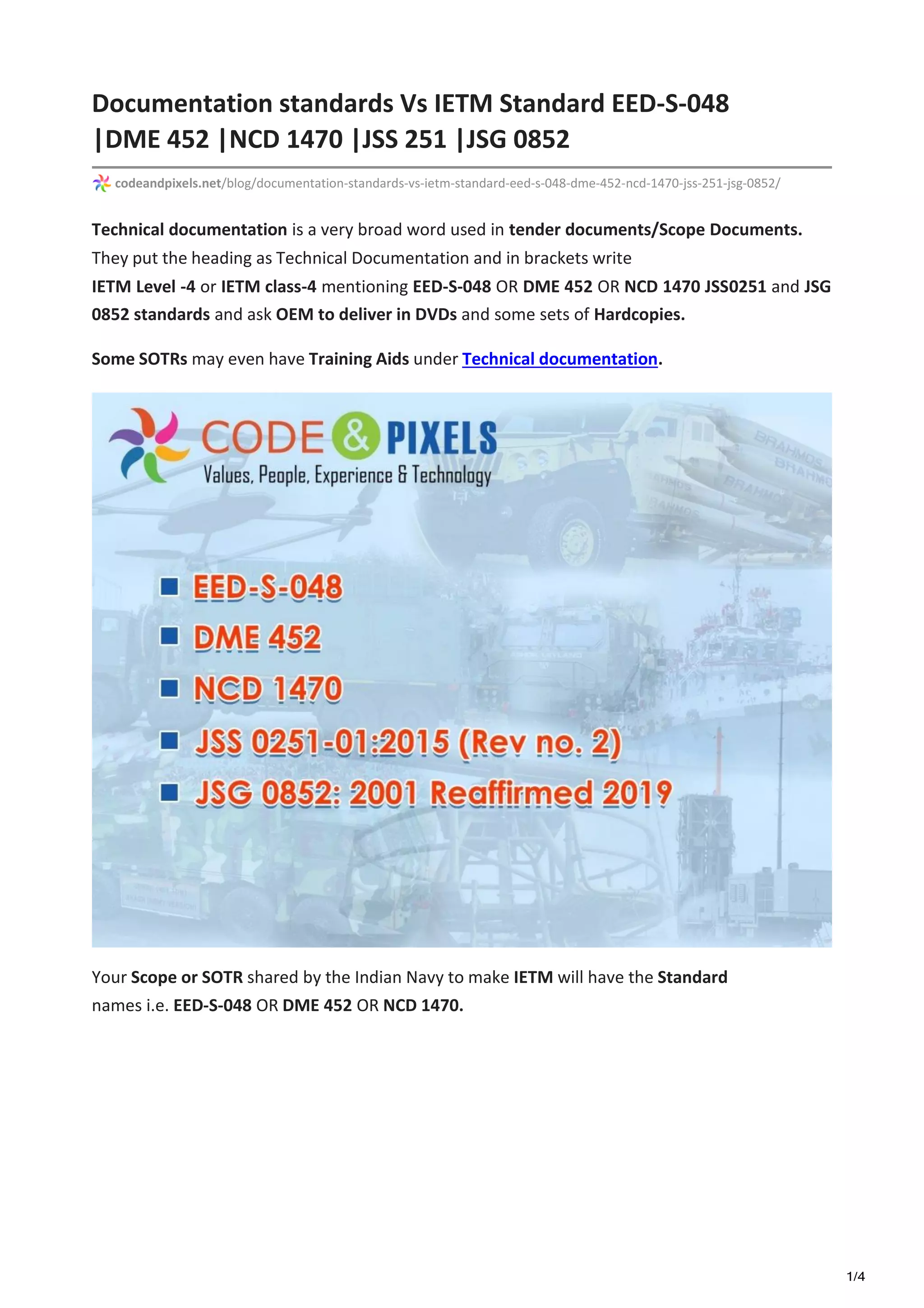 Documentation standards Vs IETM Standard.pdf