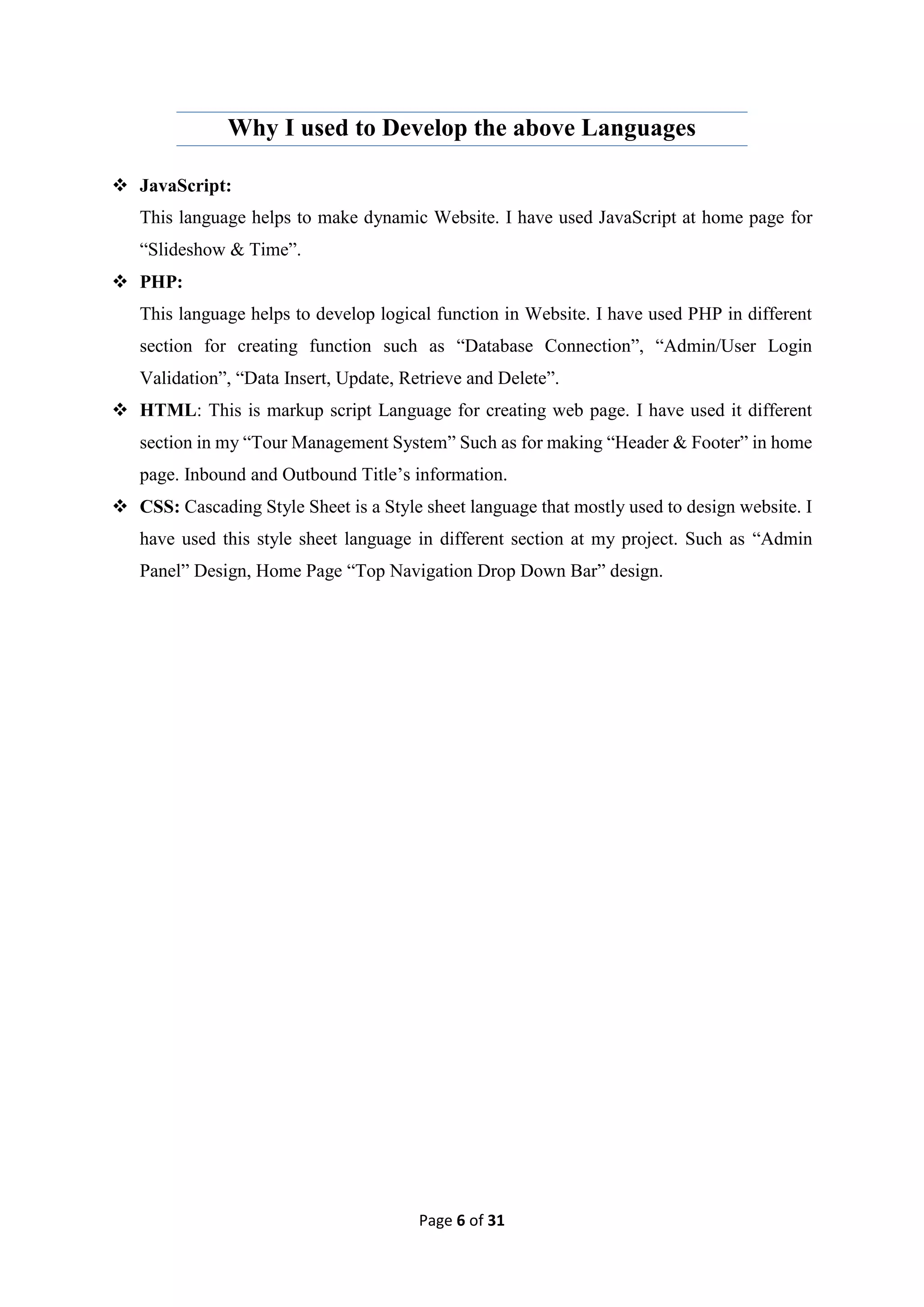 tour management system | PDF