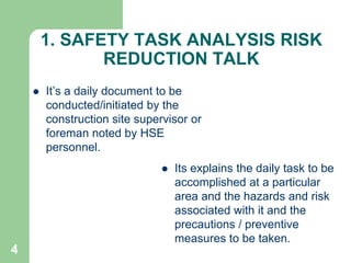 HSE DOCUMENTATION TRAINING FOR NEW SAFETY PERSONNEL.ppt