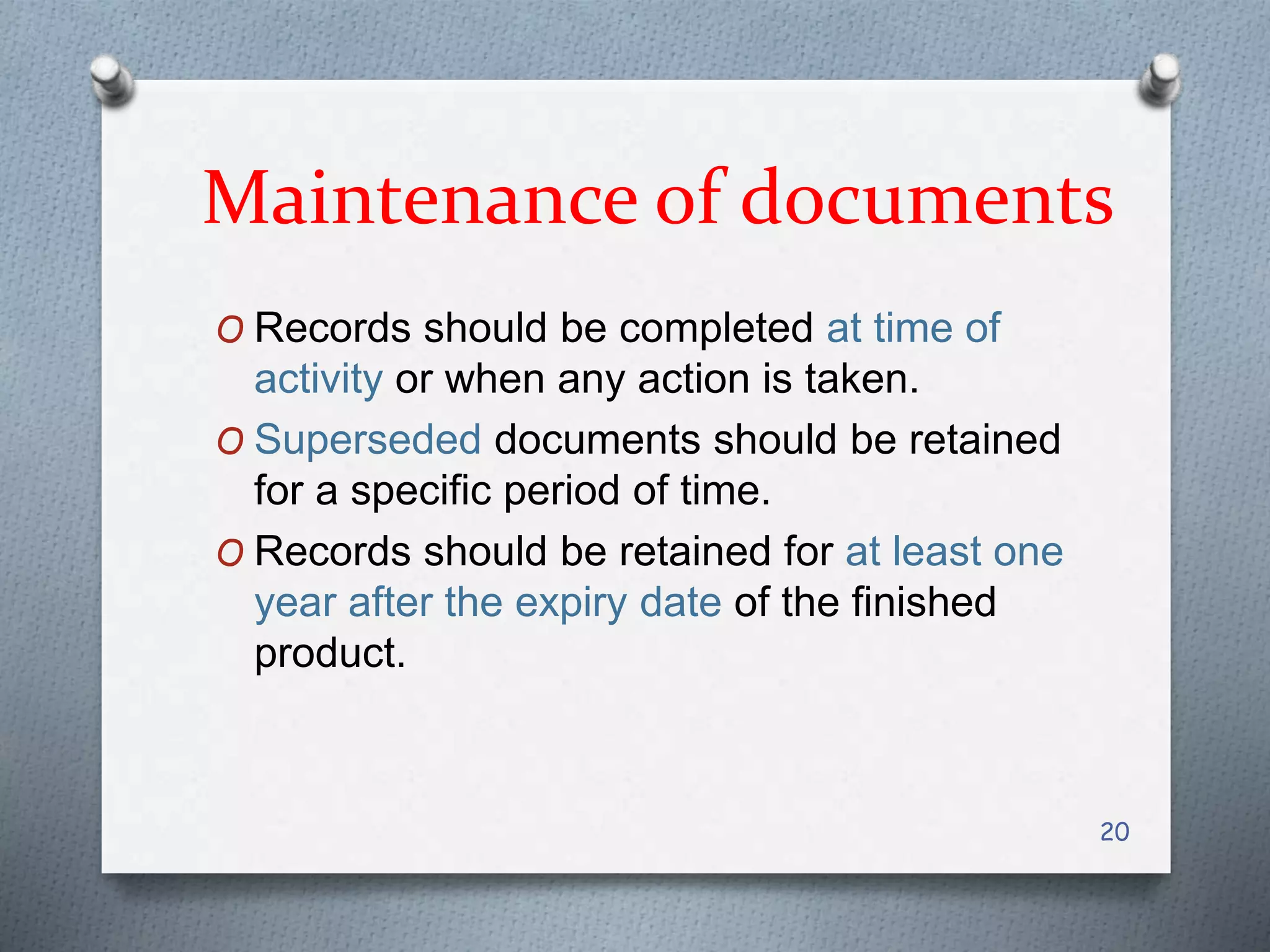 Documentation with respect to release of finished pharmaceutical ...