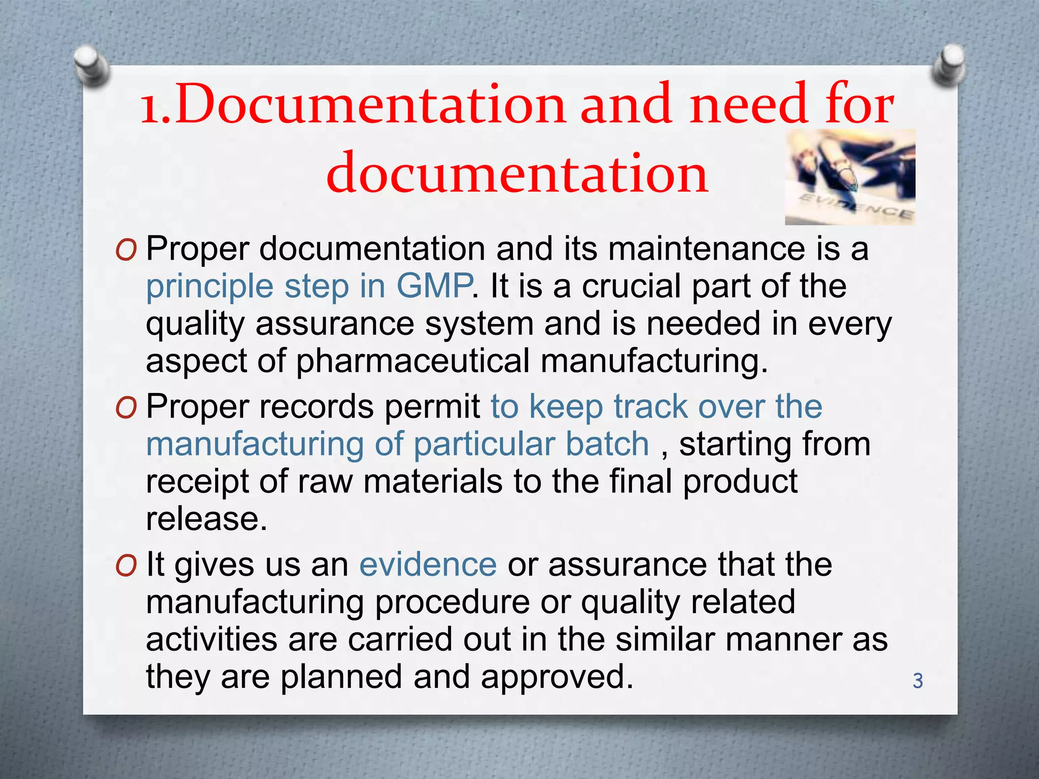 Documentation with respect to release of finished pharmaceutical ...