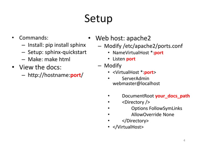 Documentation with sphinx @ PyHug | PPT