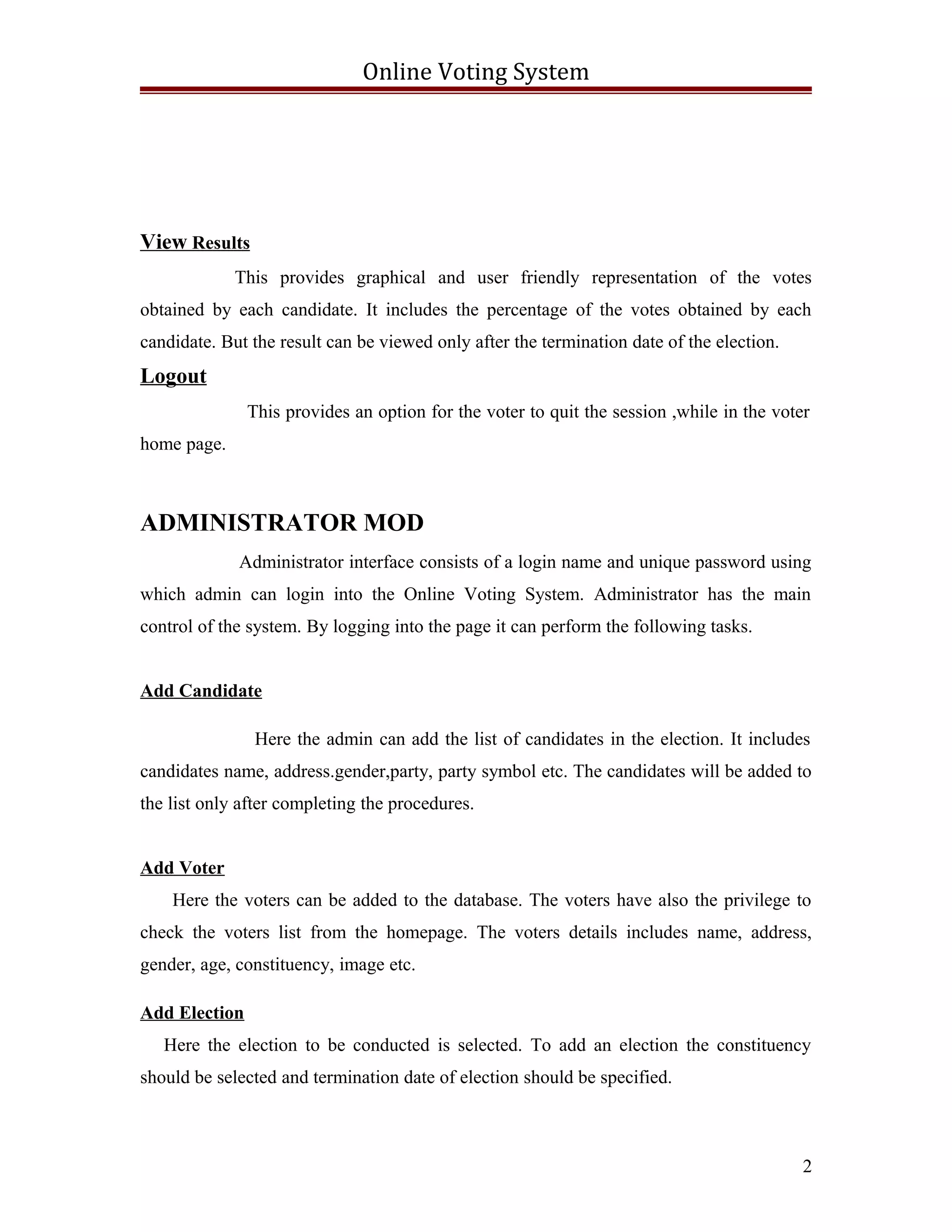 Documentation work online voting | DOC