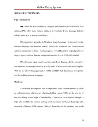 Documentation work online voting | DOC | Operating Systems | Computer ...