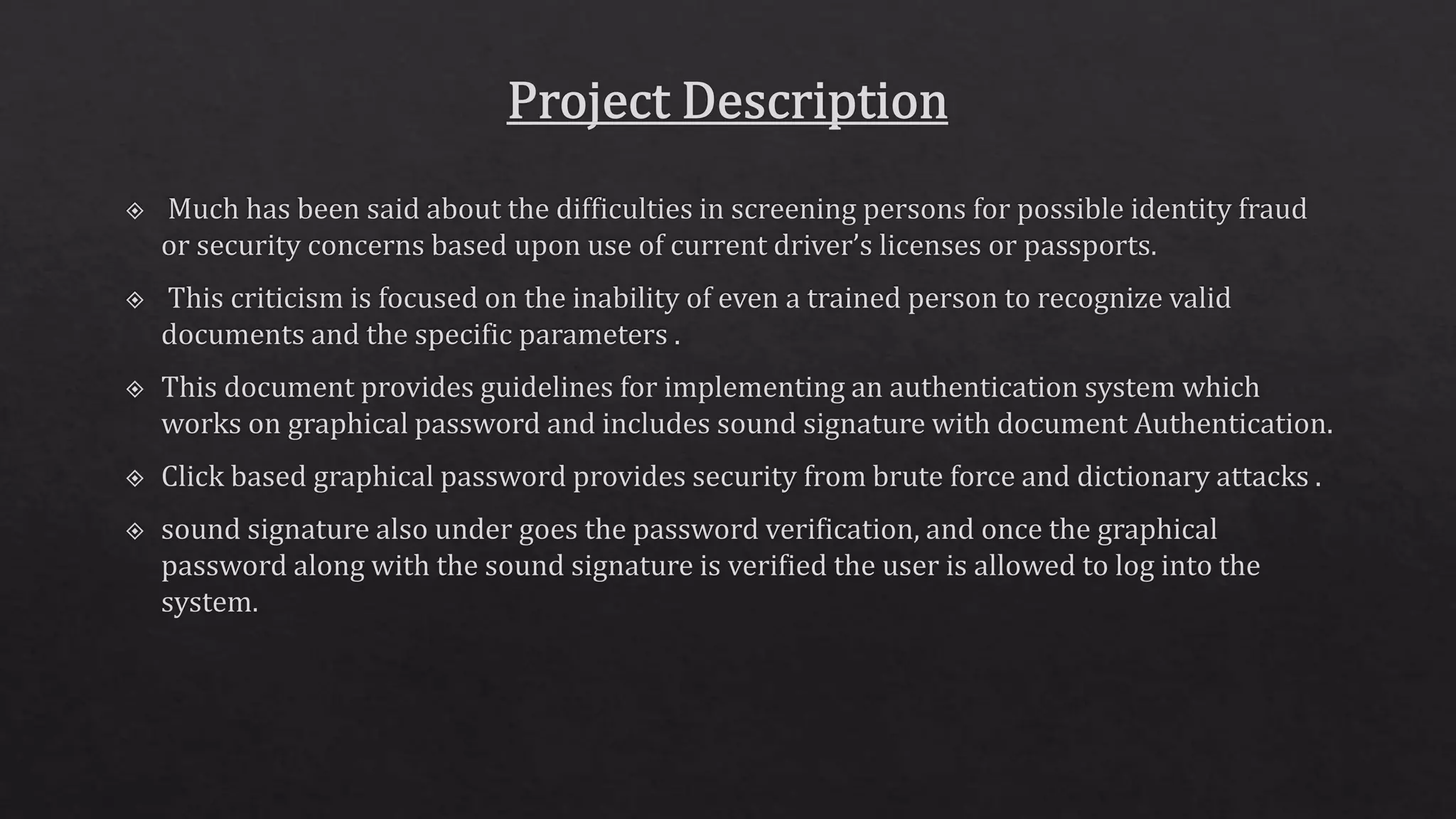 Document Authentication System With Graphical Security And Sound Ppt