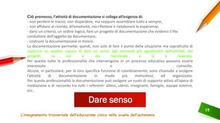 Documentazione come Valore Pedagogico | PDF