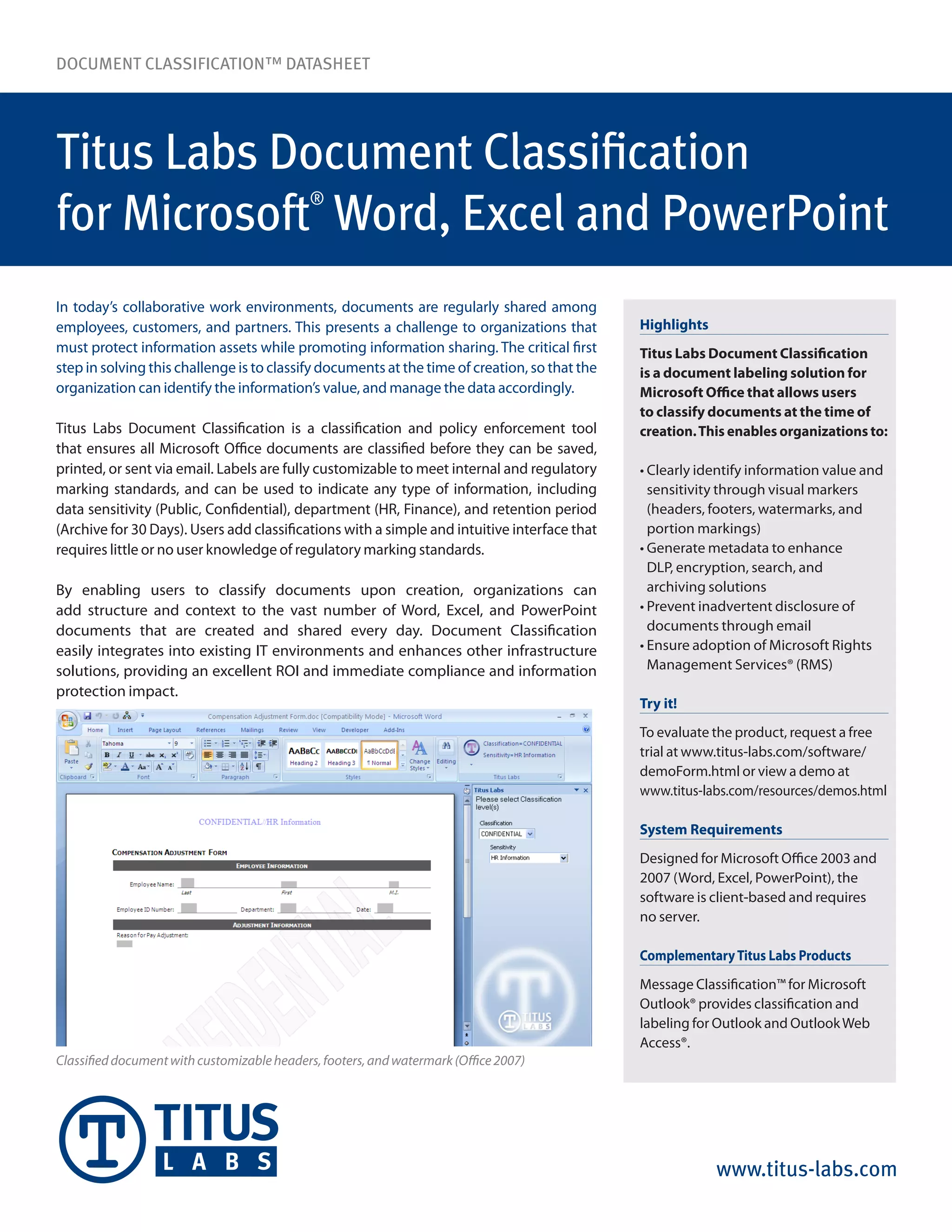 Document Classification for Microsoft Office | PDF