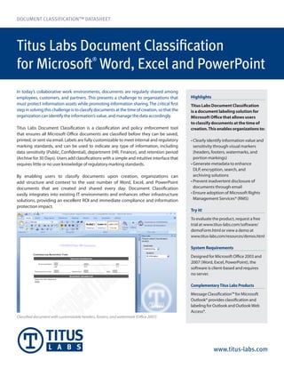 Document Classification for Microsoft Office | PDF