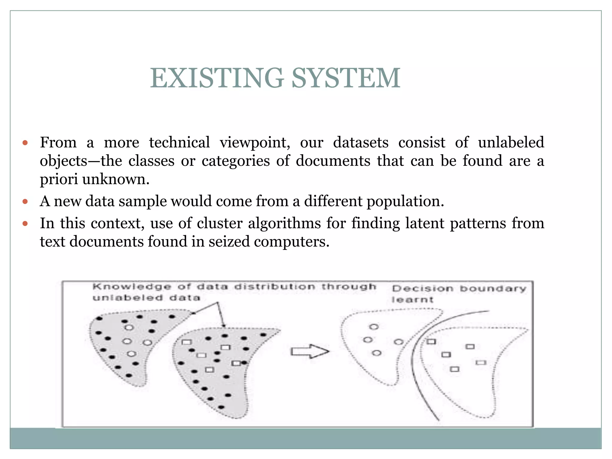 Document clustering for forensic analysis | PPTX | Databases | Computer Software and Applications