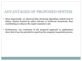 Document clustering for forensic analysis | PPTX | Databases | Computer Software and Applications