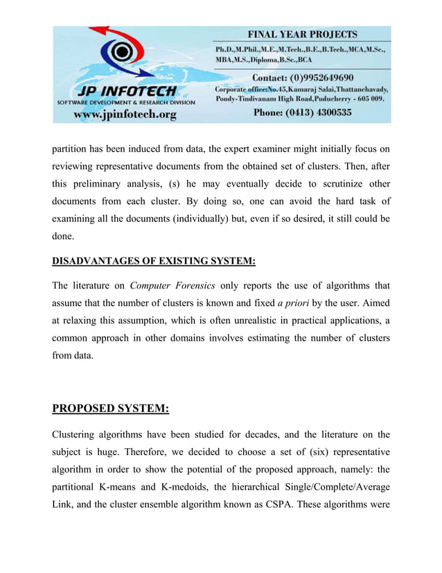 Document Clustering For Forensic Analysis An Approach For Improving Computer Inspection Ppt