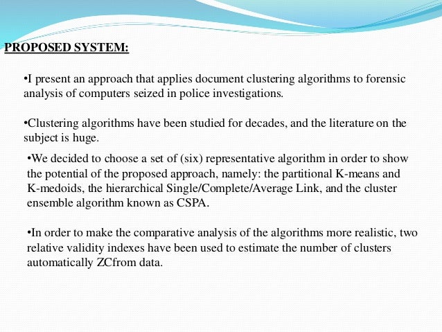 Document Clustering For Forensic Analysis An Approach For Improving